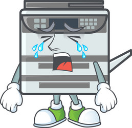 A crying printer cartoon mascot design style Vector Image