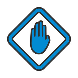 Icon of warning hand Royalty Free Vector Image