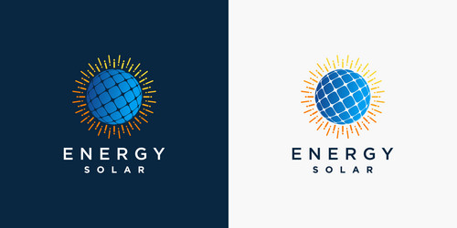 Solar logo design with modern creative concept Vector Image