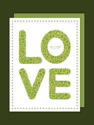 Abstract green natural texture love text Vector Image