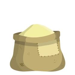 Canvas burlap bag cartoon flat Royalty Free Vector Image