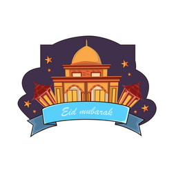 Islamic happy eid mubarak Royalty Free Vector Image