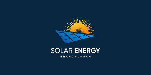 Solar logo design with modern creative concept Vector Image