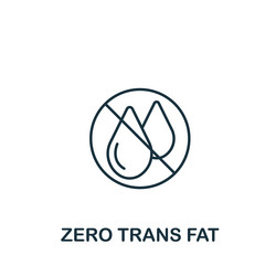 Zero trans fat icon monochrome simple Royalty Free Vector