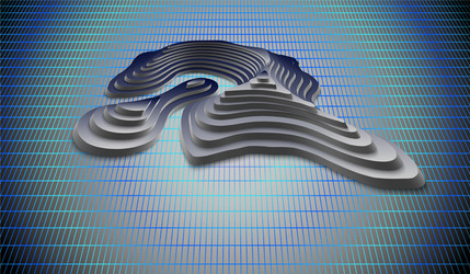 3d topological map of mountains and hills Vector Image