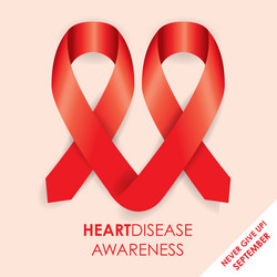 Heart disease ribbon Royalty Free Vector Image