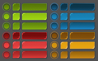 Black interface buttons 3d set of ui icons Vector Image