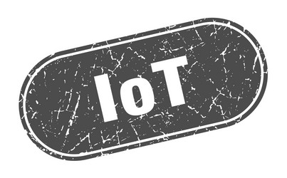 Internet of things round grunge black stamp Vector Image