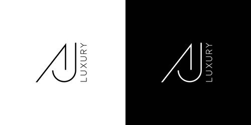 Simple and modern aj logo design Royalty Free Vector Image