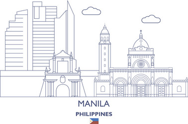 Manila philippines city skyline Royalty Free Vector Image
