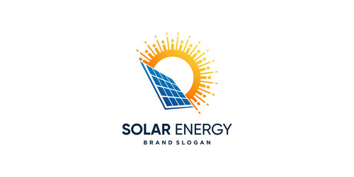 Solar logo design with modern creative concept Vector Image