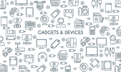 Gadget and devices banner Royalty Free Vector Image