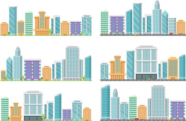 Urban modern megapolis with skyscraper and tree Vector Image