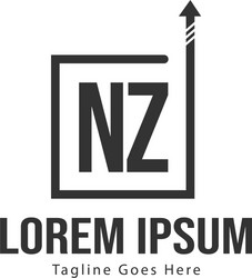 Initial nz logo template with modern frame Vector Image
