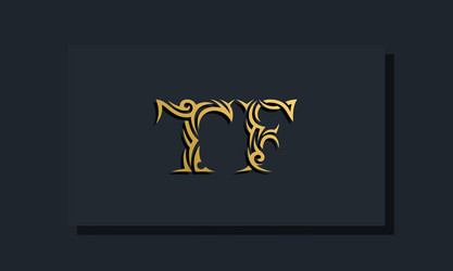 Initial letters tf monogram logo design bundle Vector Image