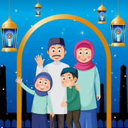 Muslim cartoon characters Royalty Free Vector Image