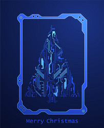Technology christmas tree from digital electronic Vector Image