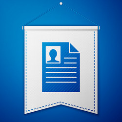 Blue resume icon isolated on background cv Vector Image