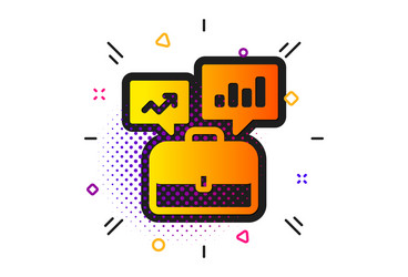 Business portfolio with growth charts icon Vector Image