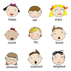 Heads of children with different emotions Vector Image
