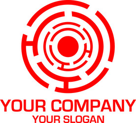 Circle maze logo design Royalty Free Vector Image