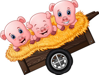 Cute pig cartoon raising his arms Royalty Free Vector Image