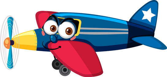 Airplane with face expression cartoon character Vector Image
