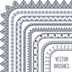 Ethnic design set borders decoration elements Vector Image