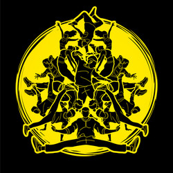 Group of people dancing street dance action Vector Image