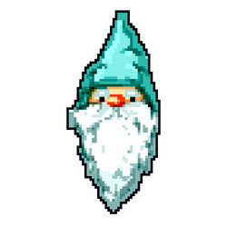 Fantasy garden gnome game pixel art Royalty Free Vector