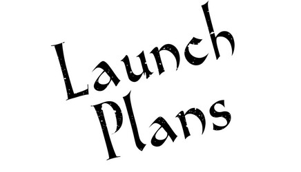 Launch plans rubber stamp Royalty Free Vector Image