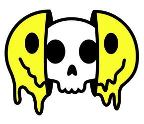 Smiling skull skeleton smiley face Royalty Free Vector Image