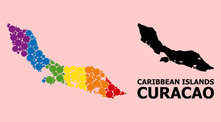 Rainbow mosaic map caribbean islands for lgbt Vector Image