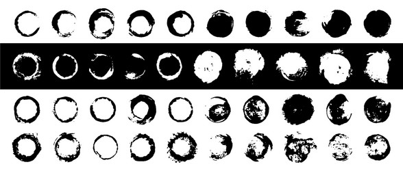 Large set round ink templates full circles Vector Image
