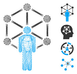 Human network flat icon Royalty Free Vector Image