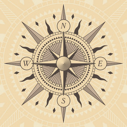 Vintage nautical medieval wind rose Royalty Free Vector