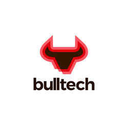 Bull head shield logo Royalty Free Vector Image