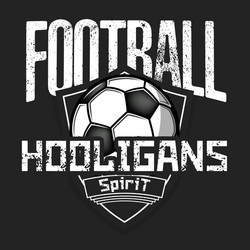 Soccer logo hooligans spirit Royalty Free Vector Image