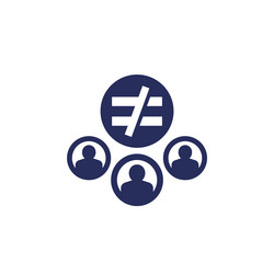 Reducing inequality and injustice icon Royalty Free Vector