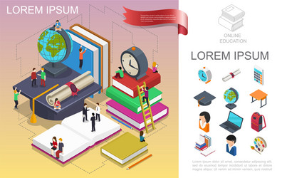 Education isometric Royalty Free Vector Image - VectorStock