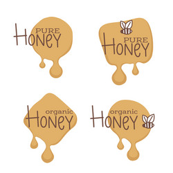 Pure honey symbol logo label emblem Royalty Free Vector