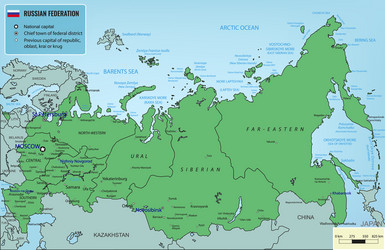 Russian federation map with selectable territories