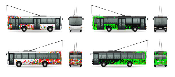 Bus realistic set Royalty Free Vector Image - VectorStock