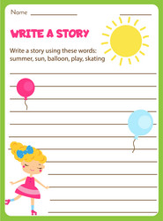 All about me writing prompt for kids blank Vector Image