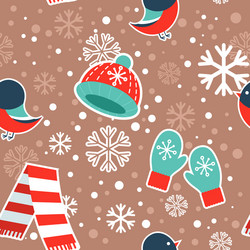 Cute winter seamless pattern with warm clothes Vector Image