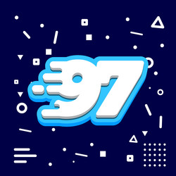 Number 97 3d speed modern icon Royalty Free Vector Image