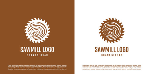 Saw mill logo design with creative element Vector Image