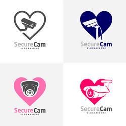 Cctv camera with city logo design template logo Vector Image