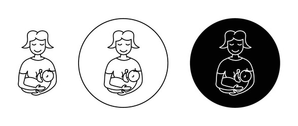 Breastfeeding icon setmother feed brrast milk Vector Image
