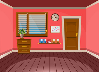 Cartoon empty room interior with floor and window Vector Image
